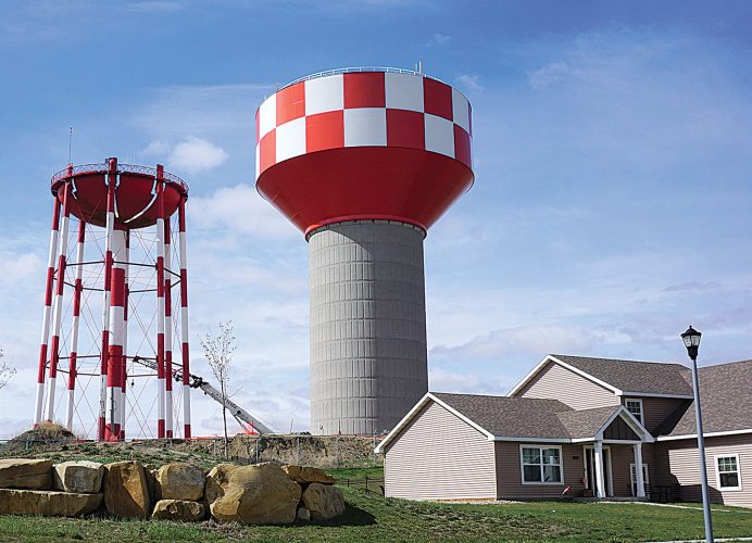 Demolition begins on water tower replaced by new tank | News, Sports ...